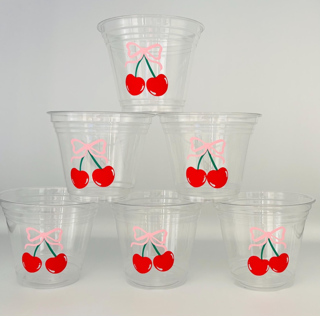 Cherry Party Cups, Cherry Birthday Cups, Cherry Baby Shower Cups ...