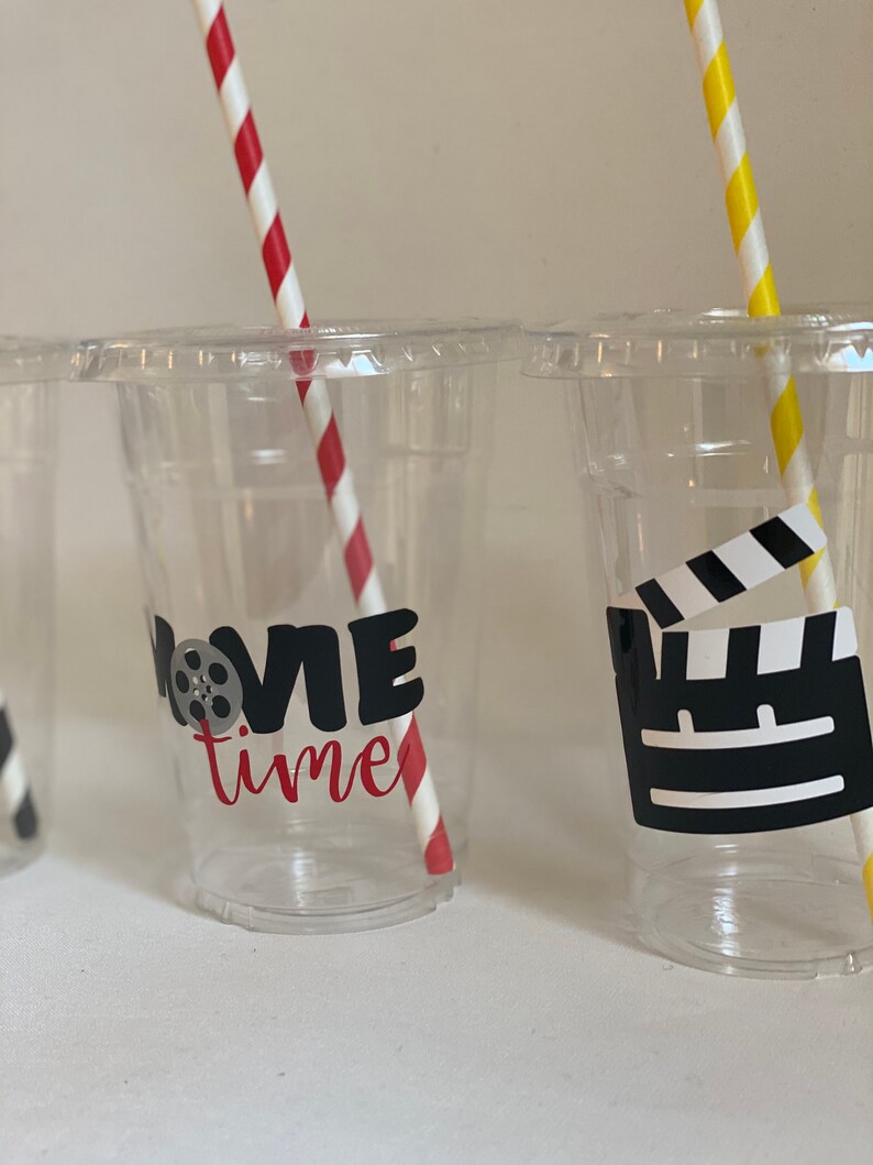 Popcorn Party Cups Movie Party Cups Popcorn Birthday Party - Etsy
