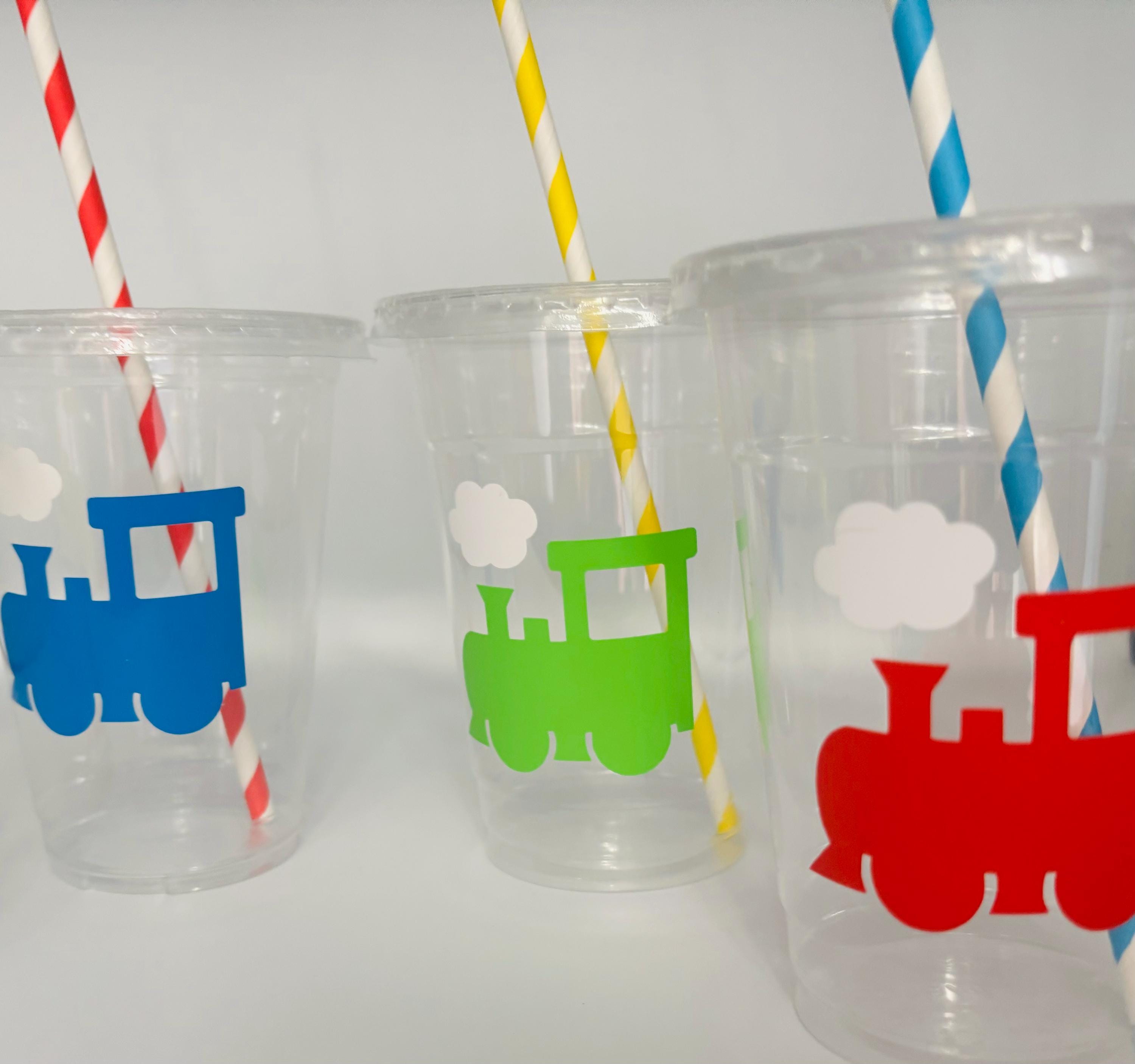 Train Party Cups, Train Birthday Party, Train Baby Shower Cups, Train ...