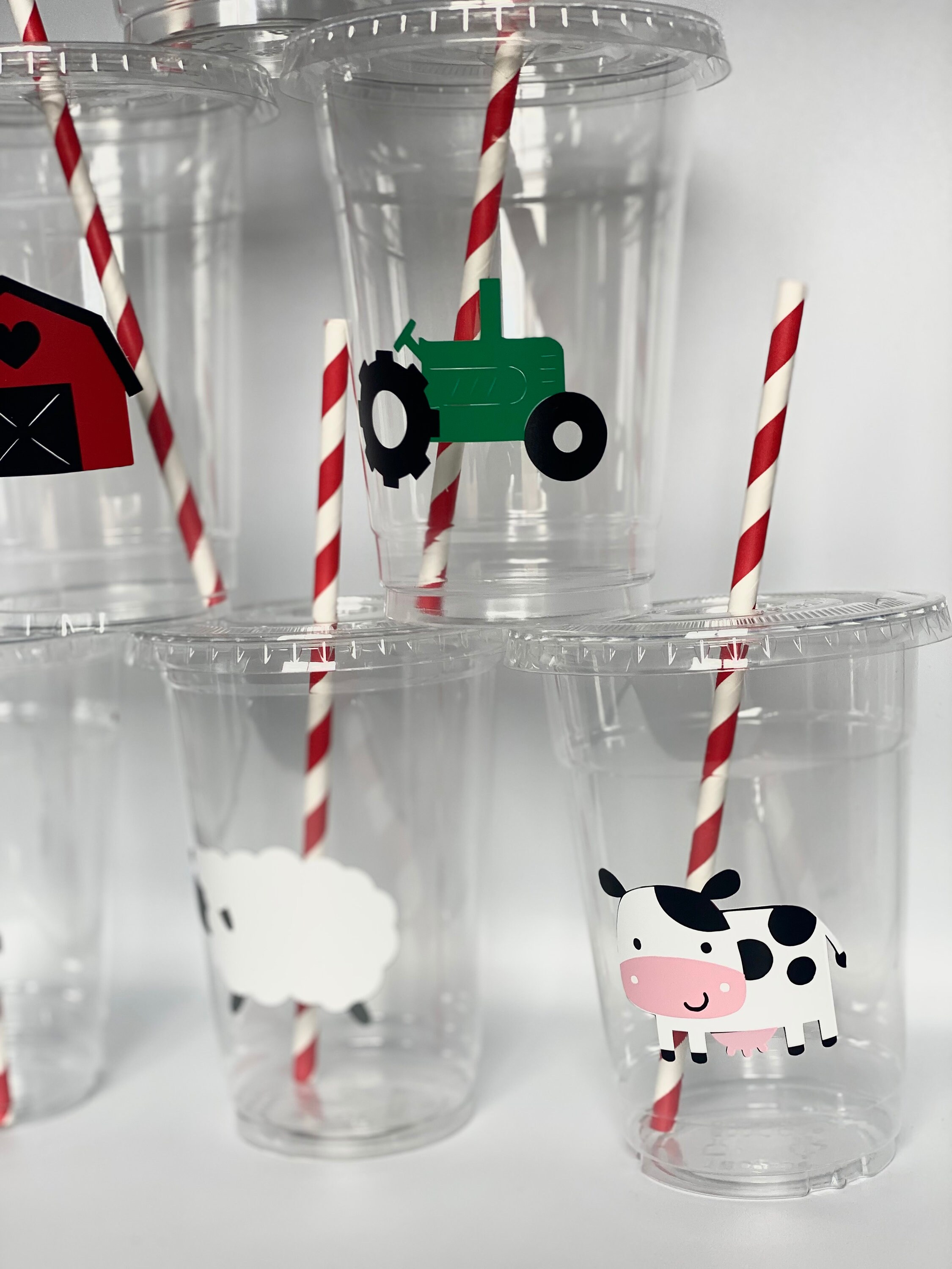 Farm Party Cups Farming Party Tractor Party Farm Baby - Etsy