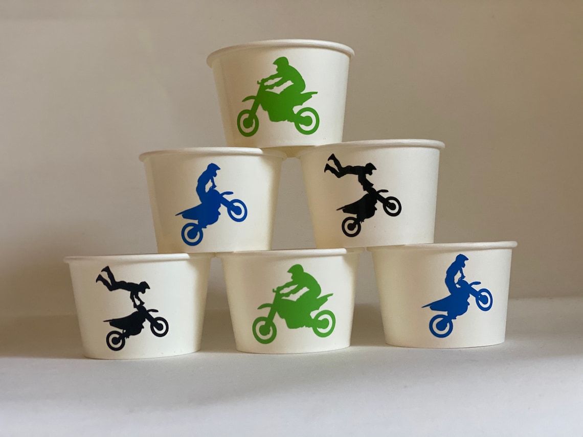 Dirt Bike Party Cups Motorcycle Party Cups Motorcycle - Etsy