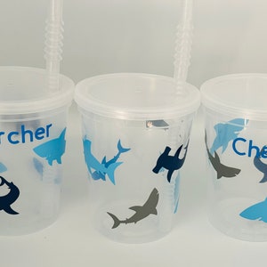 Shark Party Cups, Shark Birthday Party Cups, Ocean Party Cups, Under ...