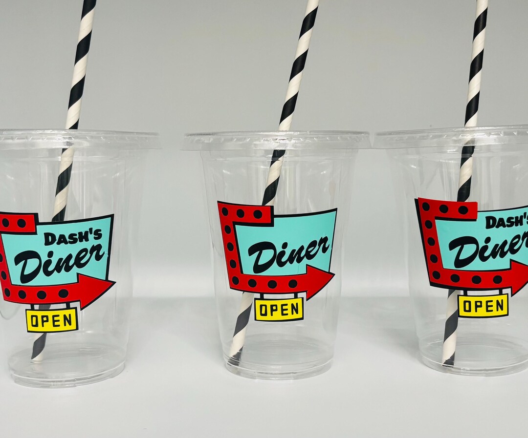 50's Party Cups, Retro Soda Shoppe Party, Sock Hop Party Cups, Retro ...