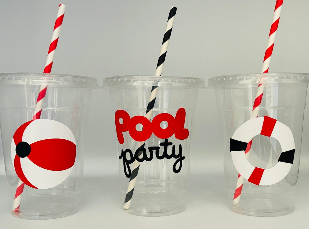 Pool Party Cups, Swimming Party Cups, Summer Party Cups, Pool Birthday ...