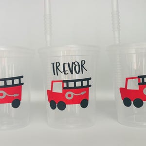 Fireman Party Cups, Firetruck Party Cups, Fireman Birthday Party ...