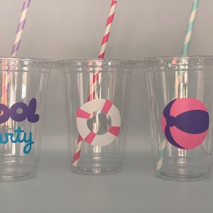Pool Party Cups Swimming Party Cups Summer Party Cups Pool - Etsy