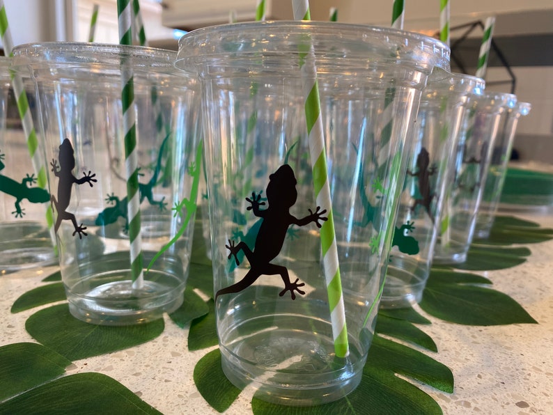 Lizard Party Cups Reptile Birthday Party Cups Snack Party - Etsy