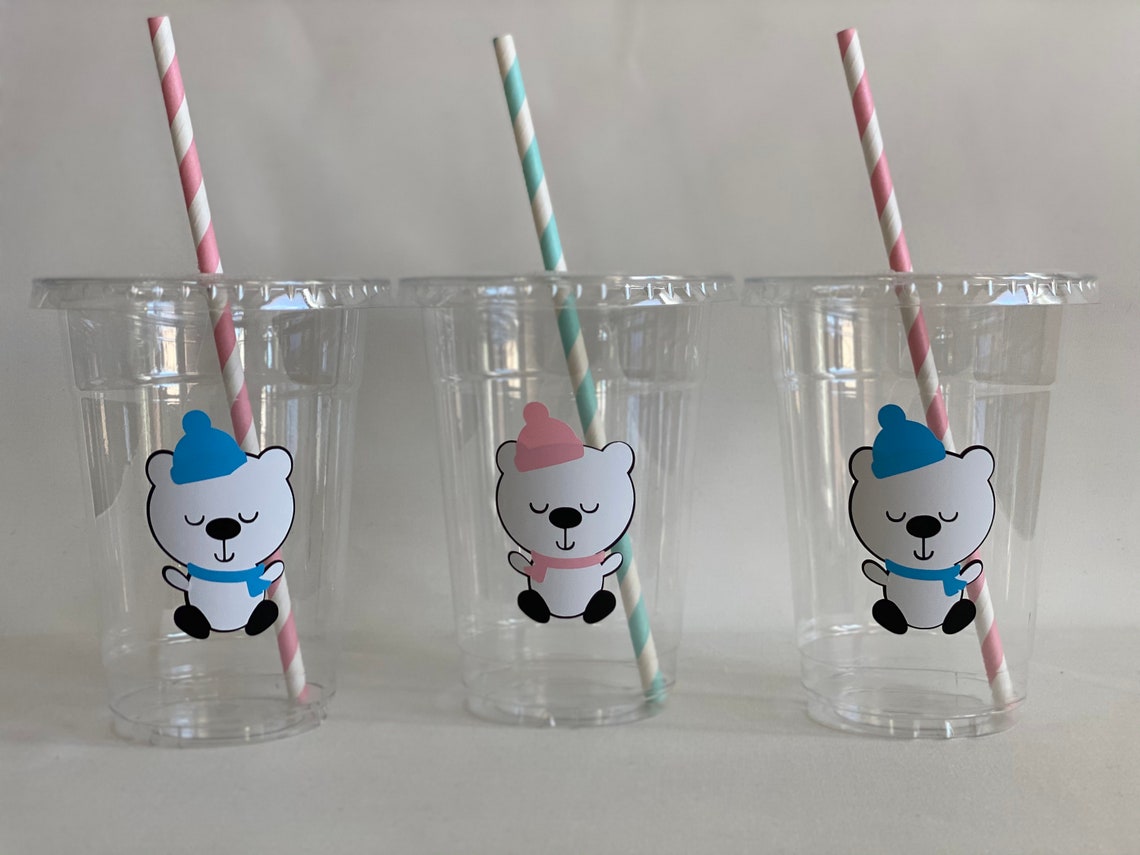 Polar Bear Party Cups Polar Bear Birthday Party Polar Bear - Etsy