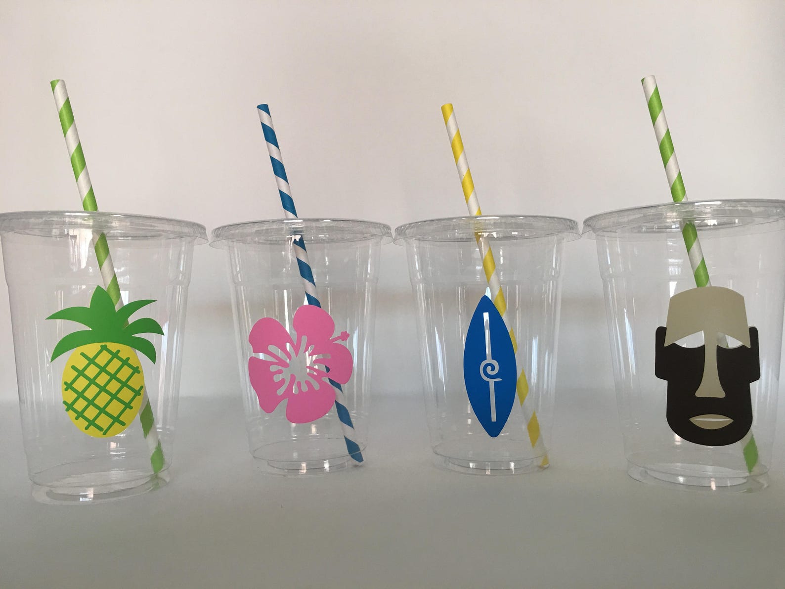 Luau Party Cups, Luau Birthday Cups, Tiki Party Cups, Tiki Birthday ...
