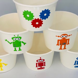 Robot Party Cups, Robot Birthday Party Cups, Robot Party Favors, Robot ...