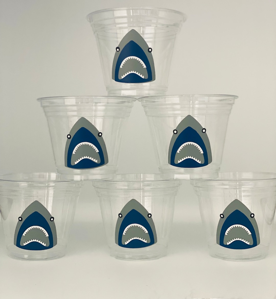 Shark Party Snack Cups, Shark Birthday Party Snack Cups, Shark Baby ...