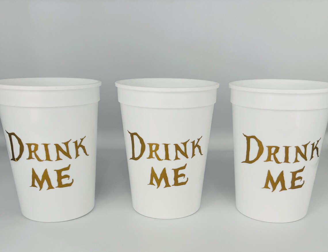 Drink Me, Alice in Wonderland Party Cups, Alice Party, Tea Party, Alice ...