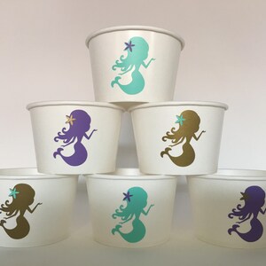 Mermaid Party Snack Cups, Mermaid Birthday Party Cups, Ocean Party Cups ...