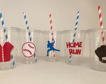 Baseball Party Cups Sports Party Cups Baseball Birthday - Etsy