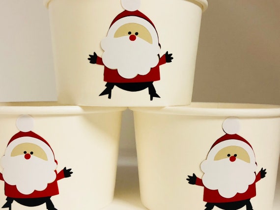 Santa Party Snack Cups Santa Birthday Party Christmas Party | Etsy