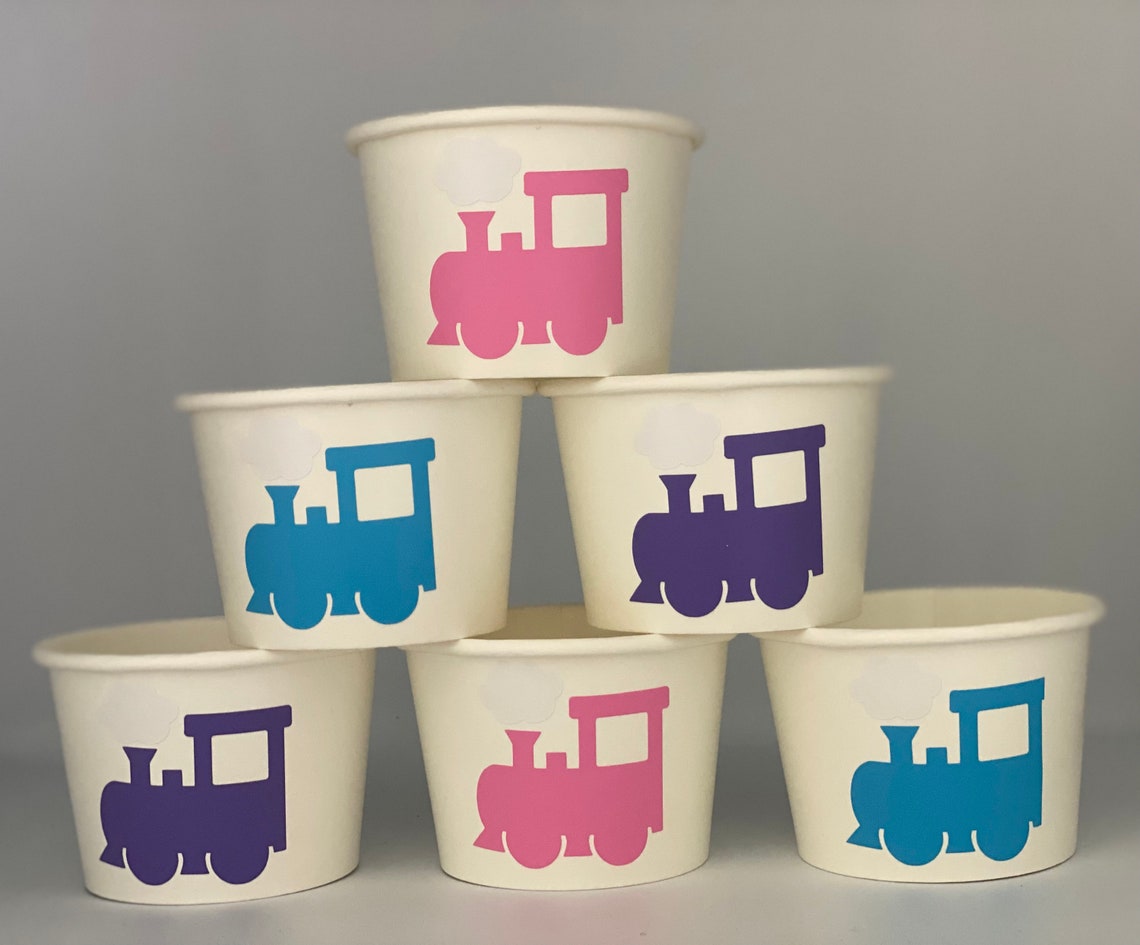 Girls Train Party Snack Cups Train Birthday Party Snack - Etsy