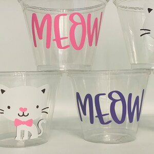 Cat Party Snack Cups, Kitten Party Snack Cups, Cat Birthday Party Cups ...