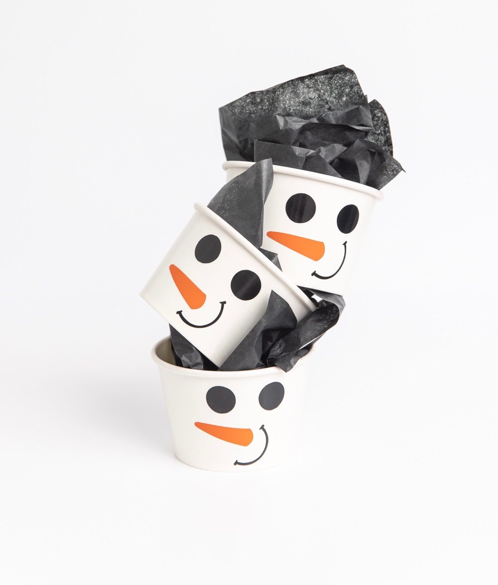 Snowman Party Snack Cups Snowman Birthday Party Winter Party - Etsy