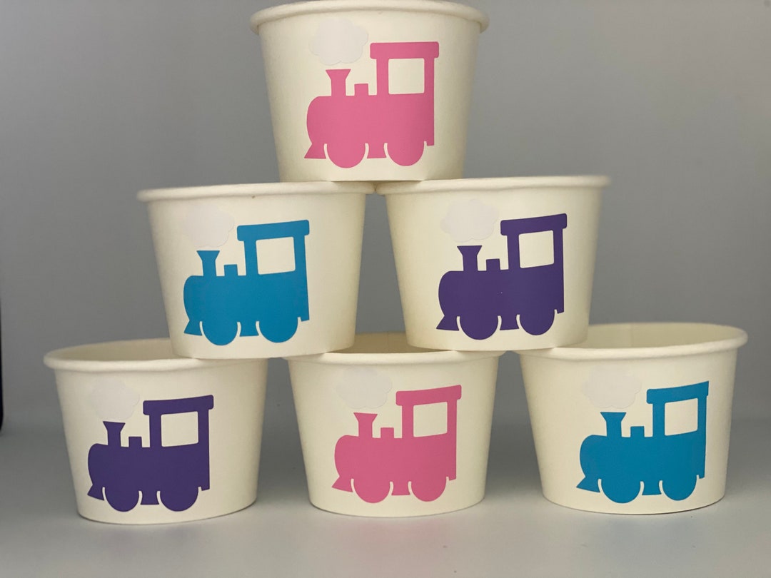 Girls Train Party Snack Cups, Train Birthday Party Snack Cups,girl ...