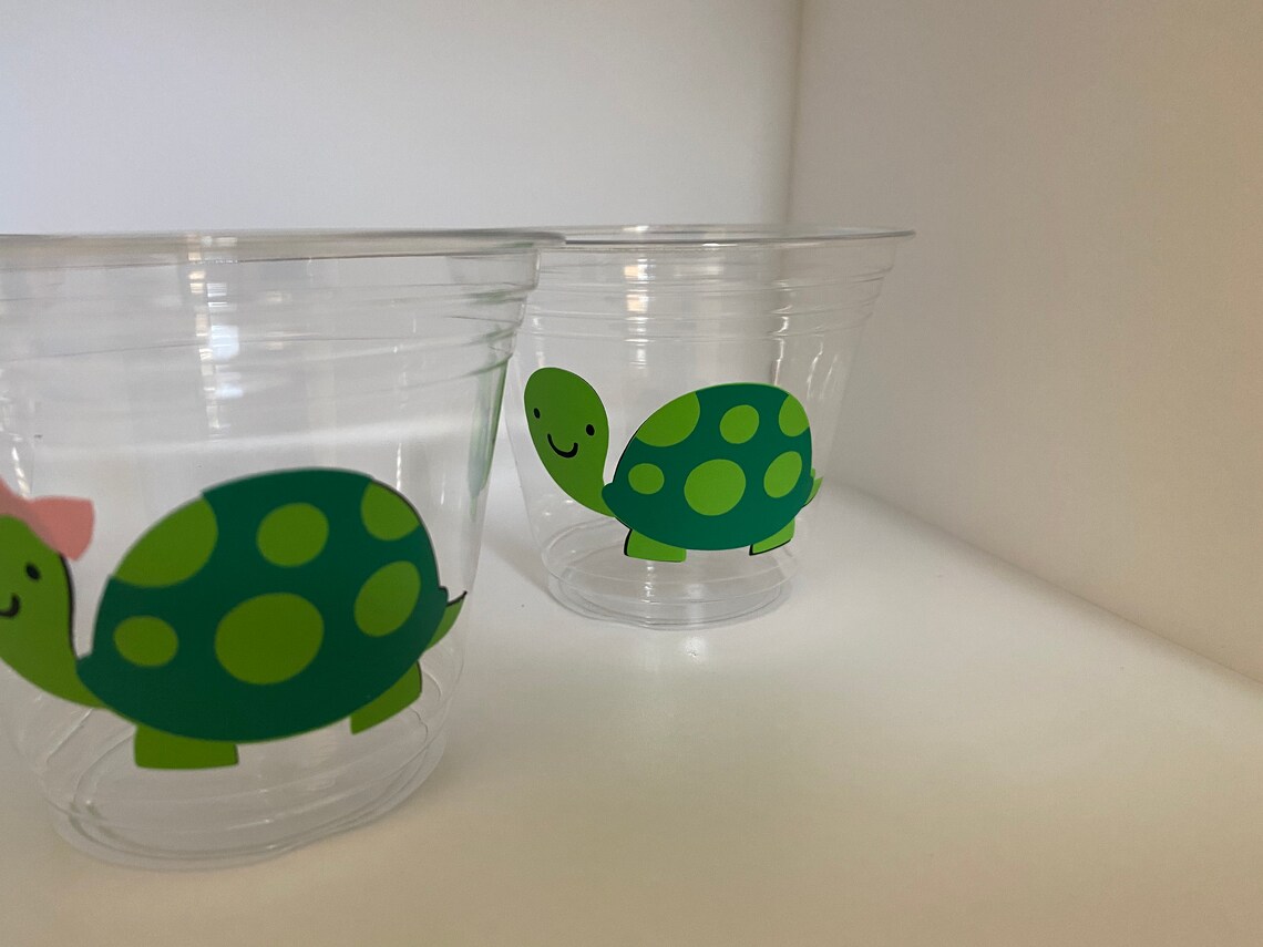 Turtle Party Cups Turtle Birthday Party Cups Turtle Party | Etsy