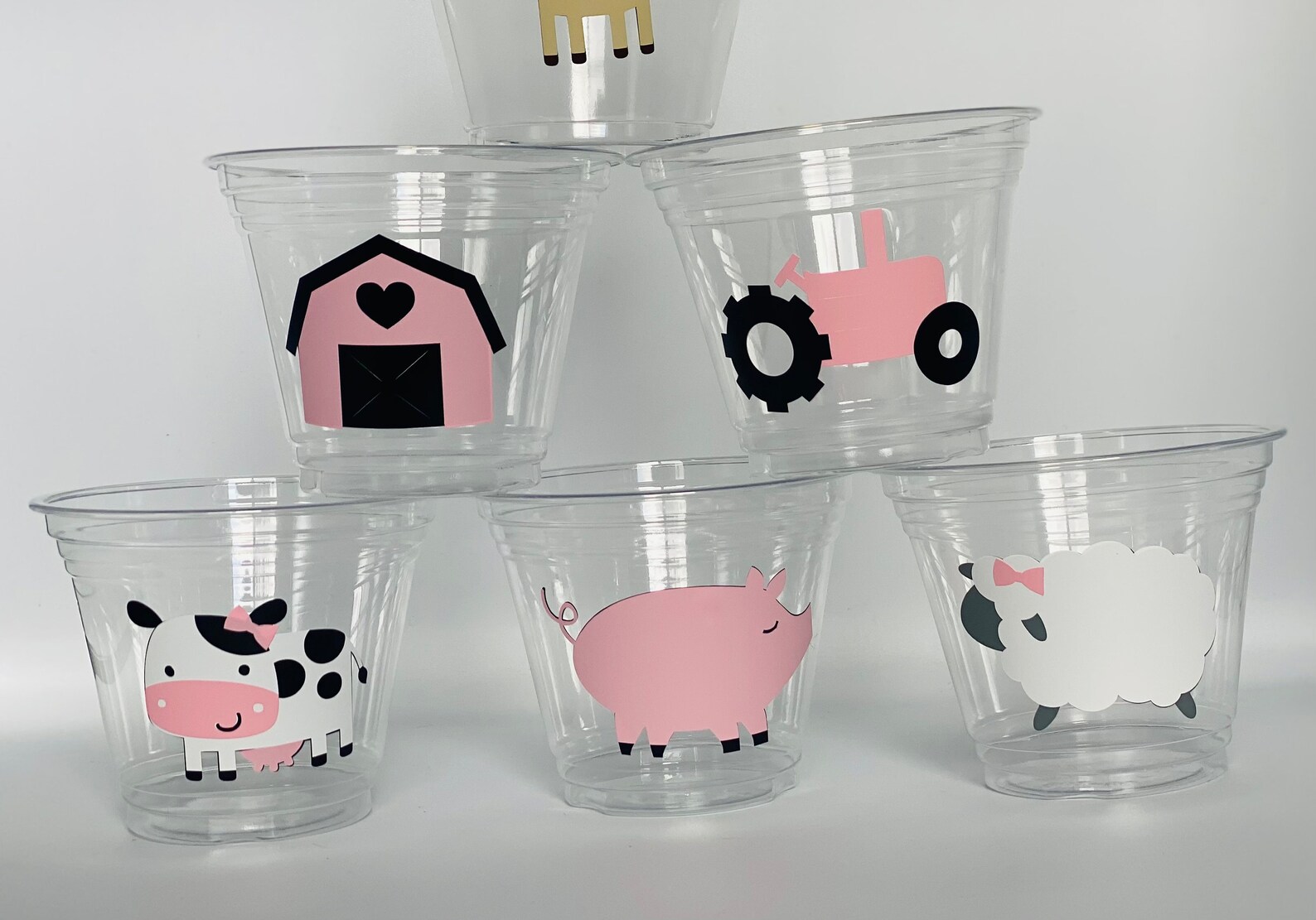 Girl Farm Party Snack Cups Farm Party Snack Cups Girly Farm - Etsy