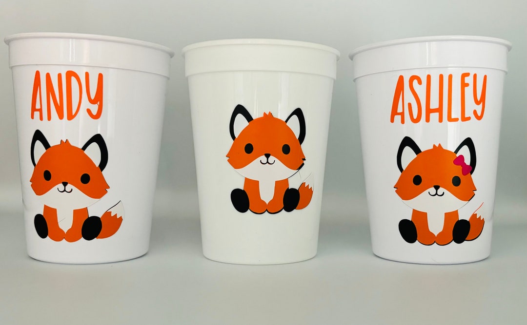 Fox Party Favors, Fox Birthday Party Favors, Fox Baby Shower Party Cups ...