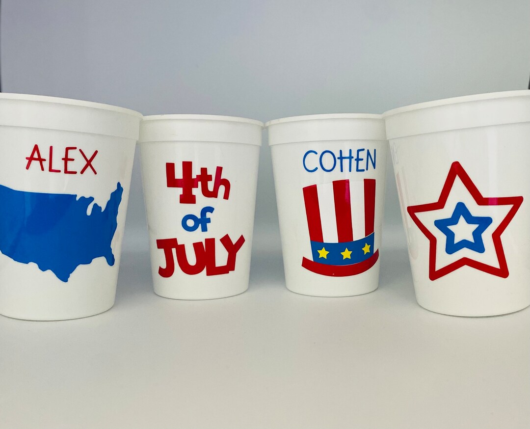 4th of July Party Cups, Fourth of July Party Cup, Independence Day ...