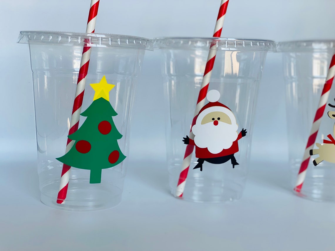 Christmas Party Cups Santa Party Cups Christmas Birthday - Etsy