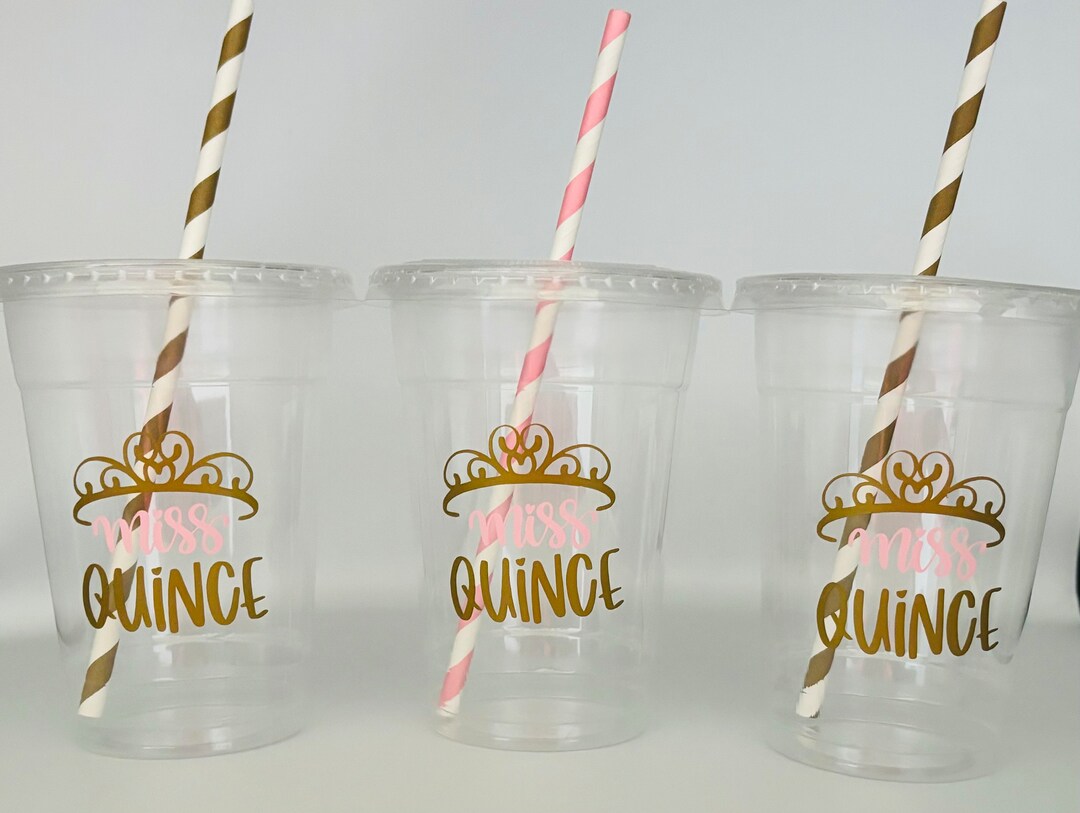 Quinceañera Party Cups, Custom Mis Quince Favors, 16oz Disposable ...