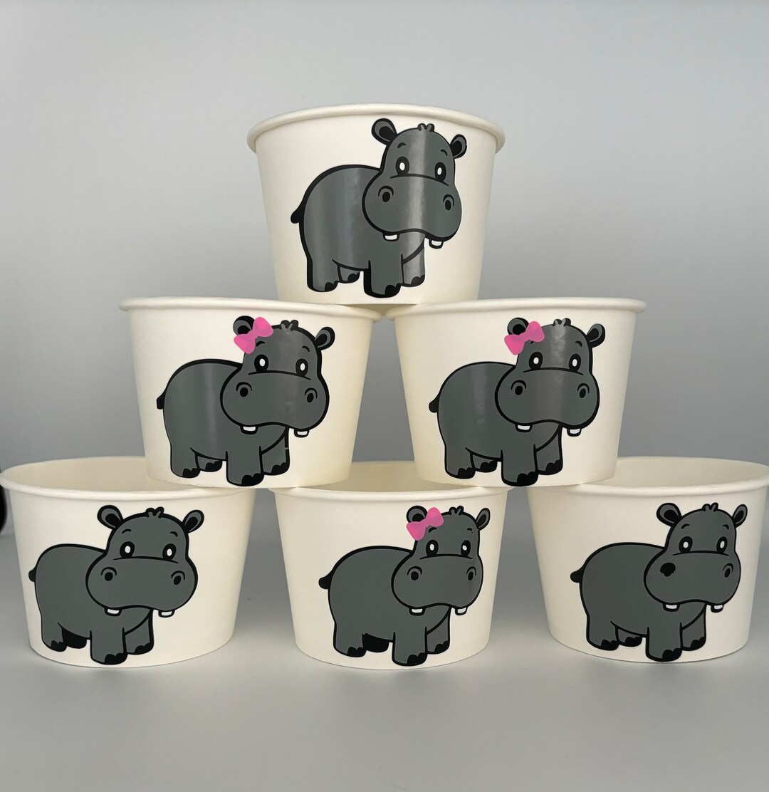 Hippo Party Cups, Hippo Birthday Party, Hippo Party Favors, Safari ...
