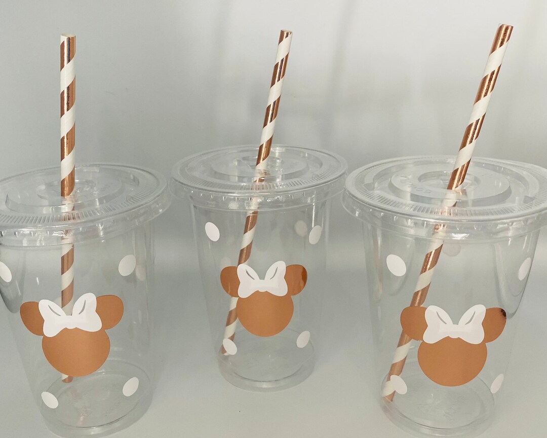 Rose Gold Minnie Mouse Party Cups,rose Gold Minnie Birthday Party ...