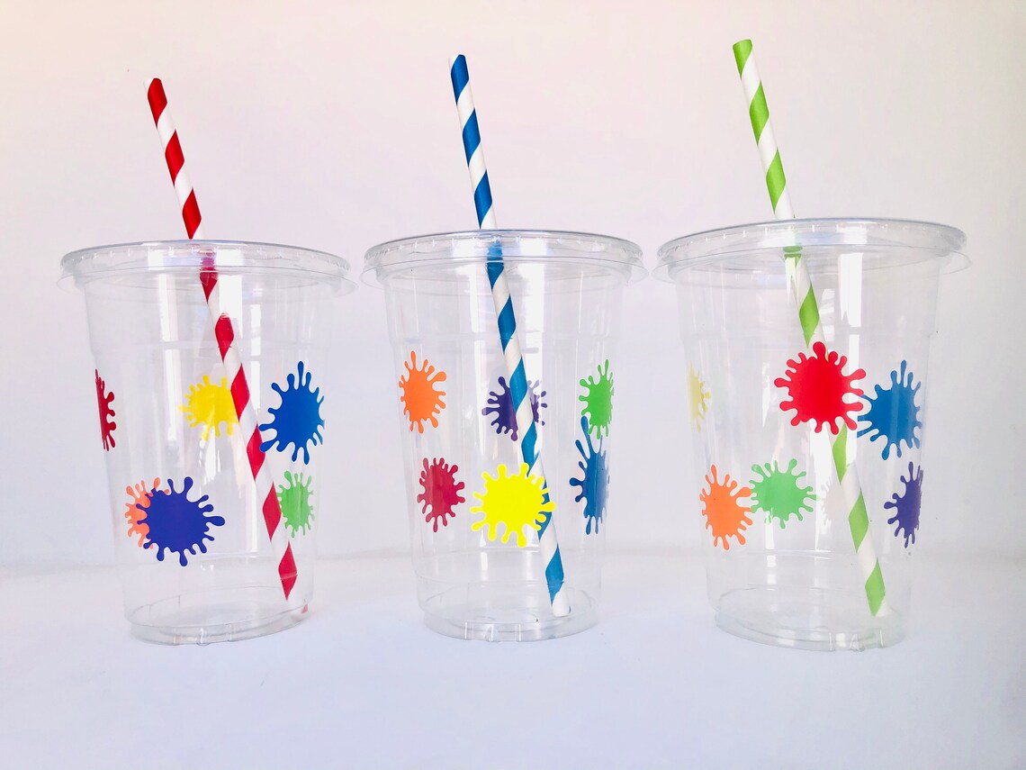Art Party Cups, Painting Party Cups, Paint Inspired Party, Artist Party ...