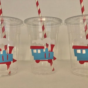 Train Party Cups, Train Birthday Party, Train Baby Shower Cups, Train ...