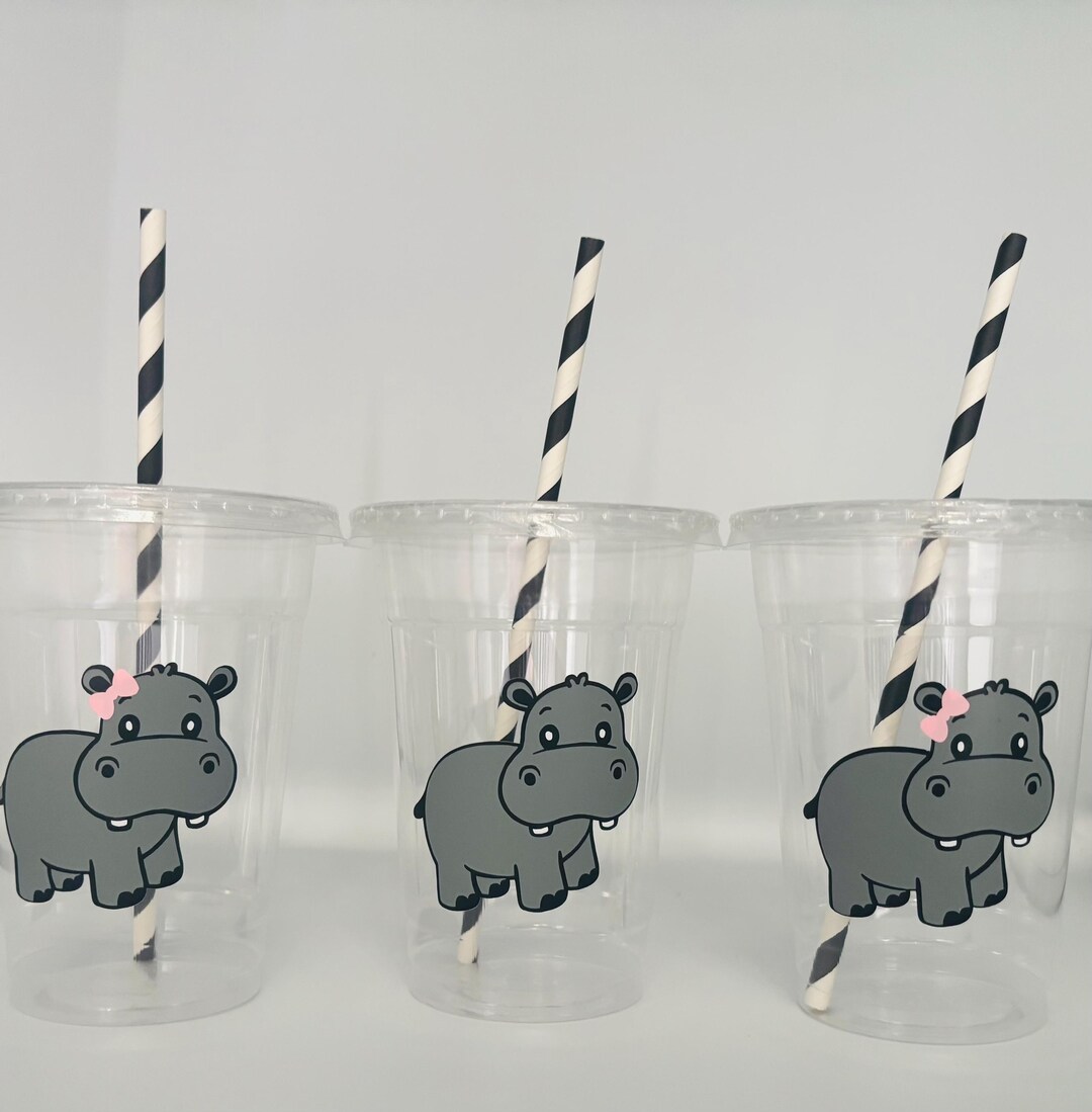 Hippo Party Cups, Hippo Birthday Party, Hippo Party Favors, Safari ...