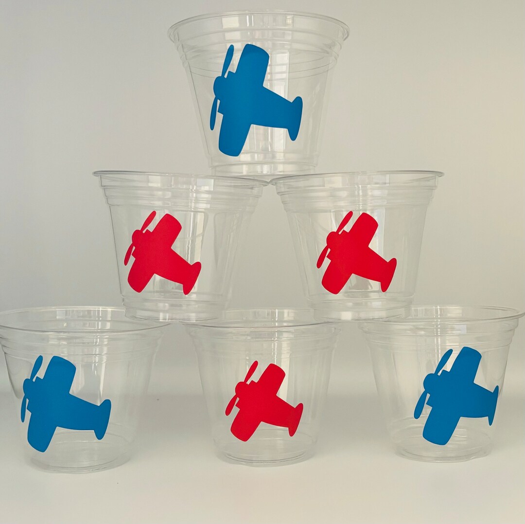 Airplane Party Snack Cup, Pilot Party Cups, Airplane Birthday Party ...