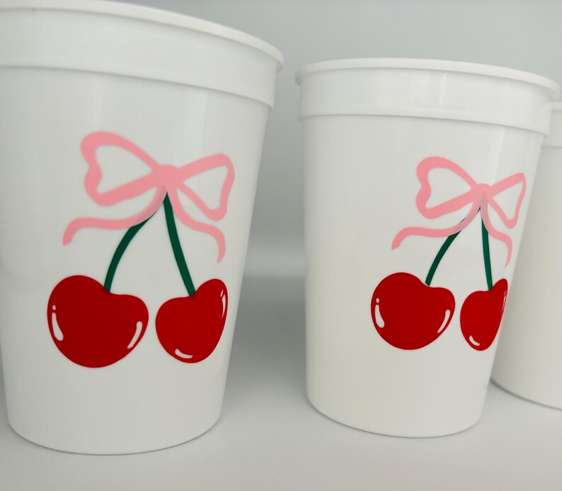 Cherry Party Cups, Cherry Birthday Cups, Cherry Baby Shower Cups ...