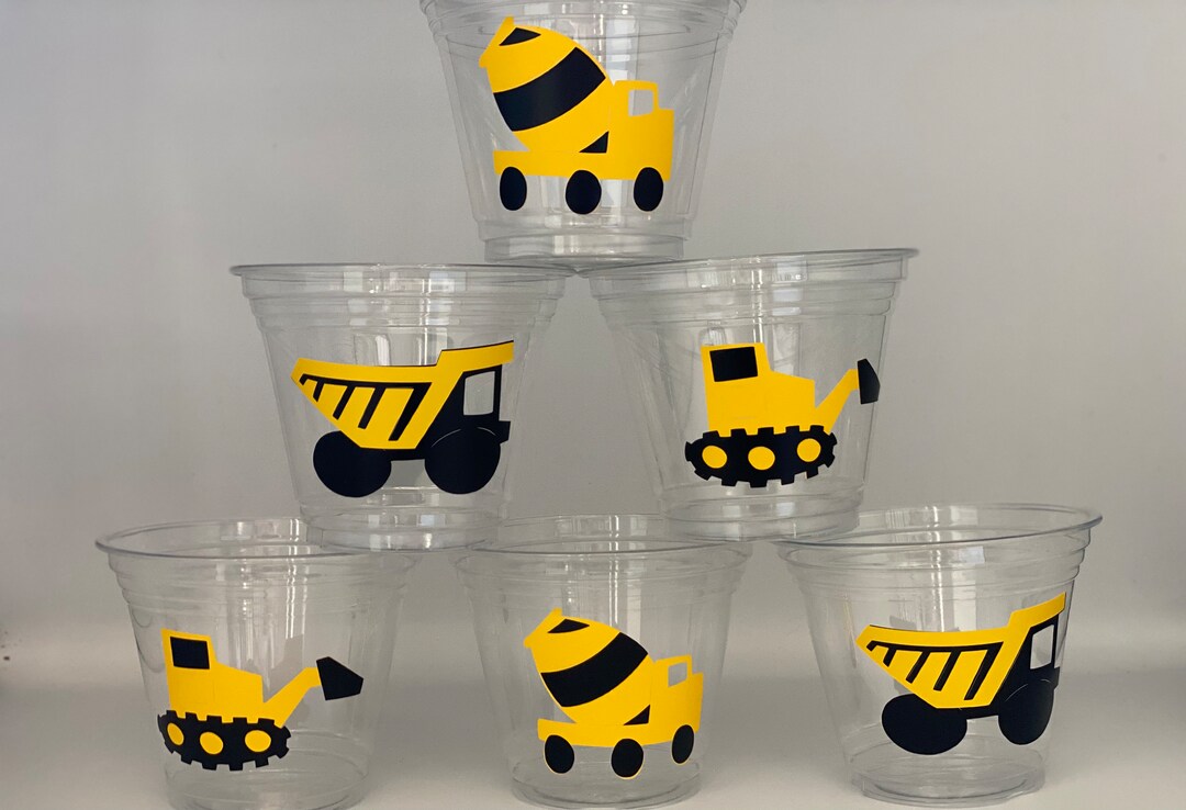 Construction Party Cups, Construction Birthday Party Cups, Construction ...