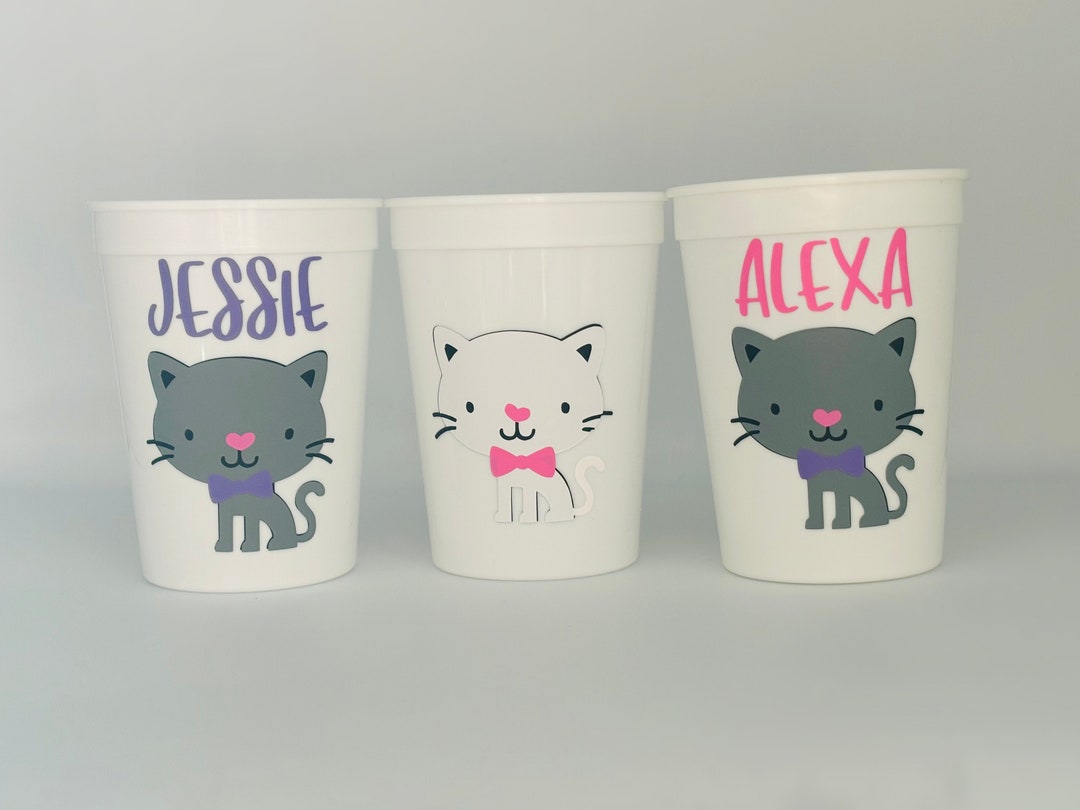 Cat Party Cups, Kitten Party Cups, Pet Party Cups, Cat Birthday Party ...