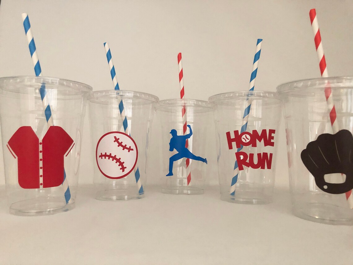 Baseball Party Cups Sports Party Cups Baseball Birthday - Etsy