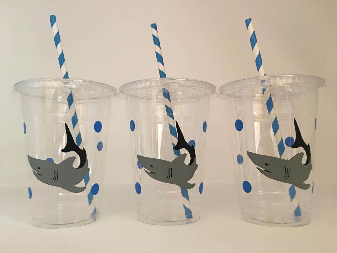 Shark Party Cups, Shark Birthday Party Cups, Ocean Party Cups, Under ...