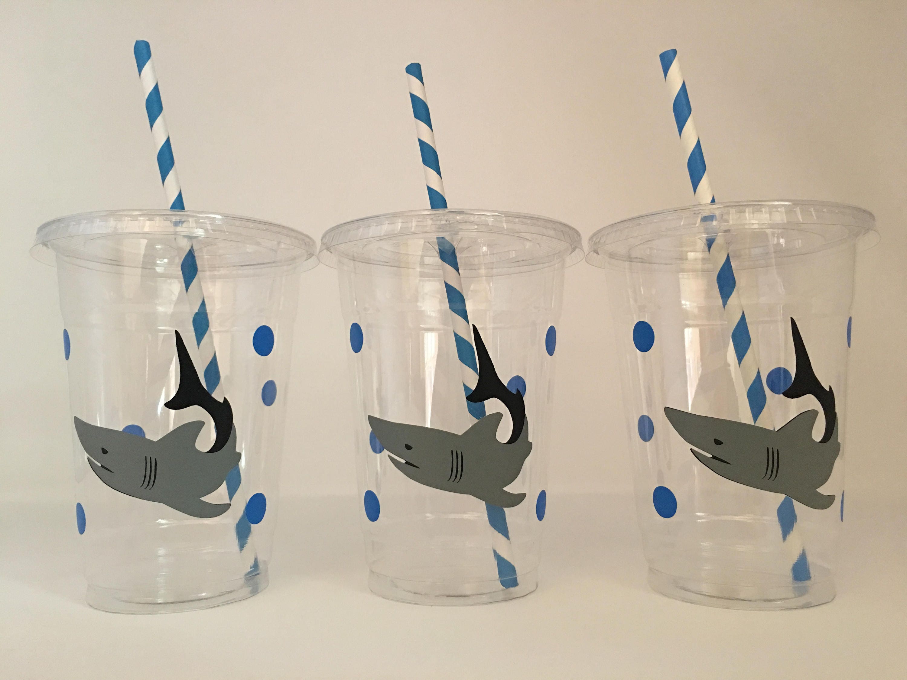 Shark Party Cups, Shark Birthday Party Cups, Ocean Party Cups, Under ...