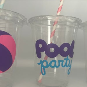 Pool Party Cups, Swimming Party Cups, Summer Party Cups, Pool Birthday ...