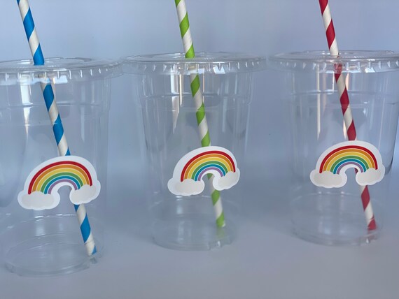 Rainbow Party Cups Rainbow Baby Shower Rainbow Party Favors - Etsy