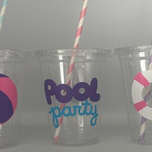 Pool Party Cups, Swimming Party Cups, Summer Party Cups, Pool Birthday ...