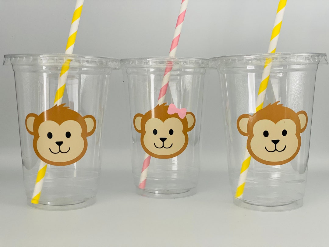 Monkey Party Cups, Monkey Birthday Party Cups, Monkey Baby Shower Cups ...