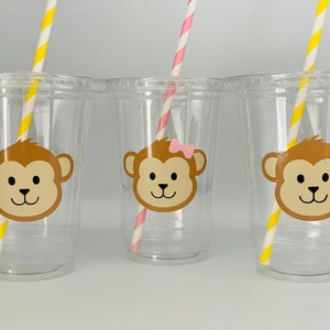 Monkey Party Cups, Monkey Birthday Party Cups, Monkey Baby Shower Cups ...