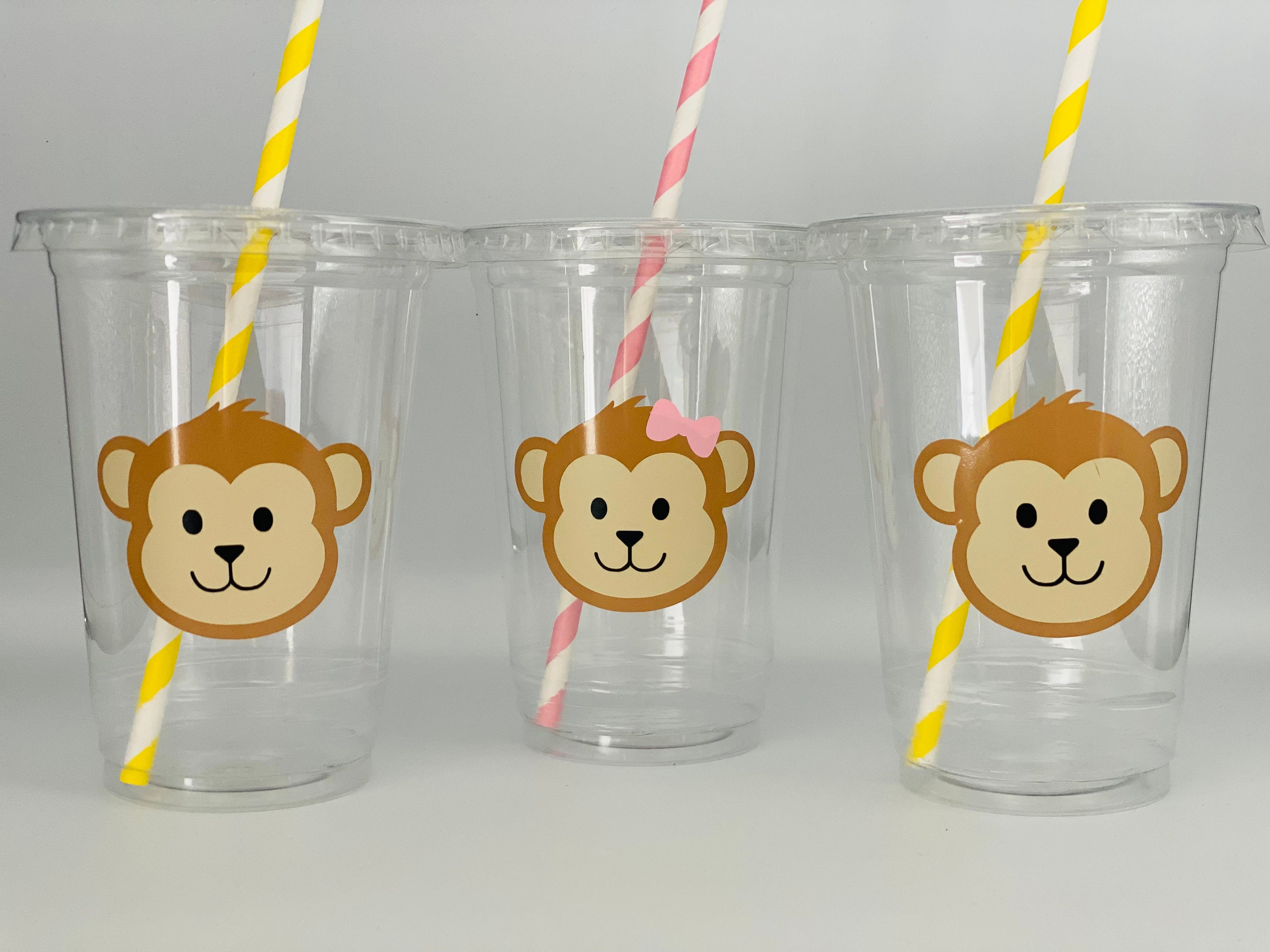 Monkey Party Cups, Monkey Birthday Party Cups, Monkey Baby Shower Cups ...