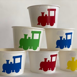 Train Party Snack Cups, Train Birthday Party Snack Cups, Train Baby ...