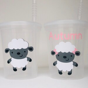 Sheep Reusable Party Favor Cups, Sheep Party Favors, Sheep Birthday ...