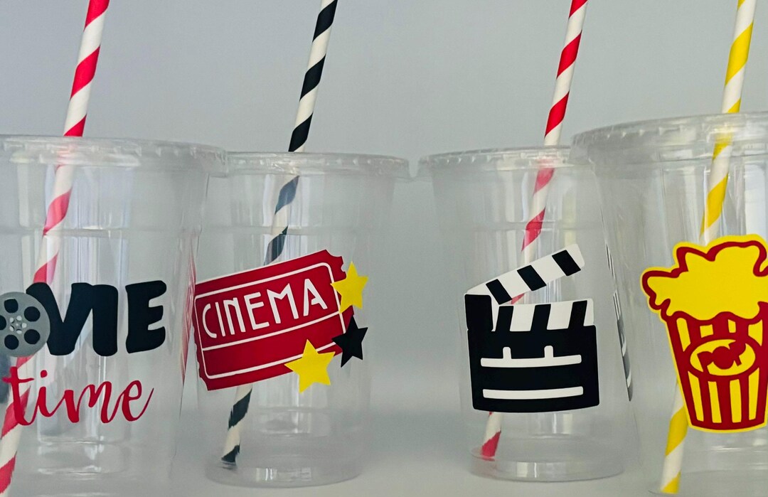 Popcorn Party Cups, Movie Party Cups, Popcorn Birthday Party Cups ...